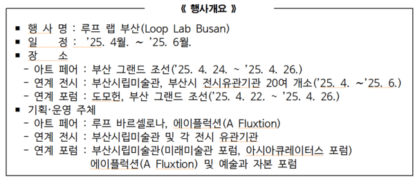 디지털 미디어 아트 페스티벌, '루프 랩 부산(Loop Lab Busan)' 오는 4월 개최
